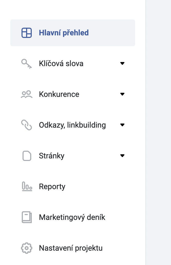 Menu projektu | Nápověda Collabimu